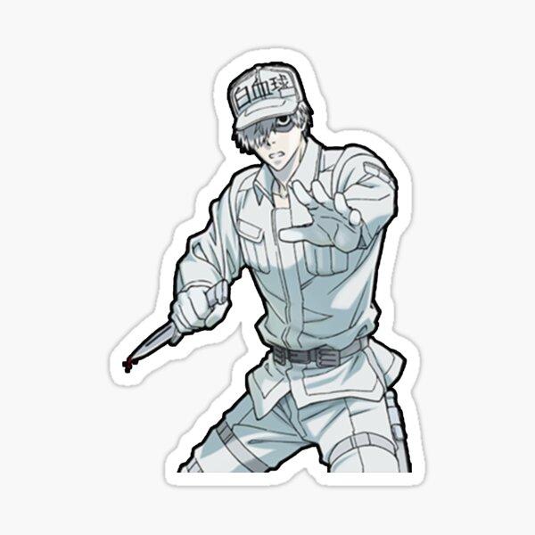 "White Blood Cell (Cells at Work)" Sticker for Sale by kawaiicrossing ...