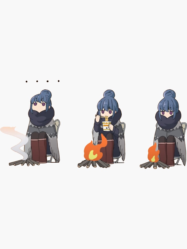 "Yuru camp Rin bored set" Sticker for Sale by Aaronvalentinus | Redbubble