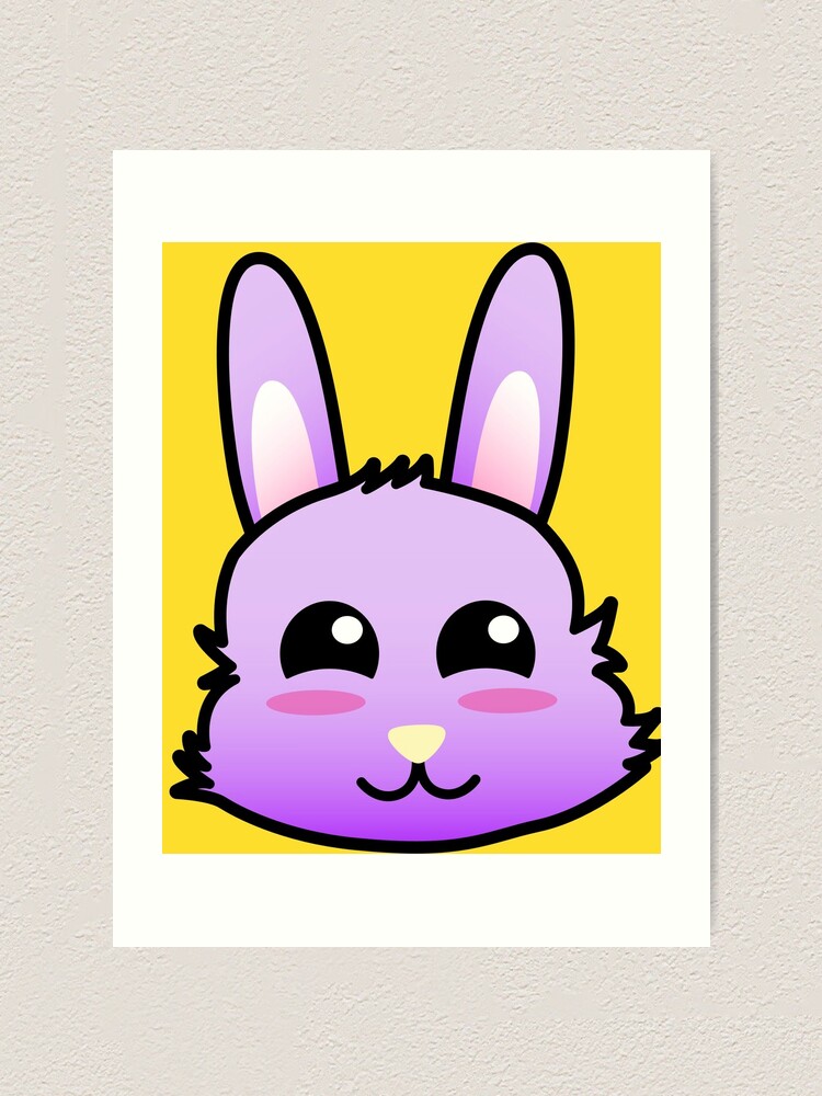 "Cute Kawaii Purple Happy Bunny Rabbit" Art Print for Sale by ...