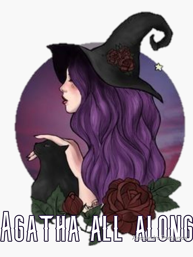 "agatha all along- agatha harkness- purple witch" Sticker for Sale by ...