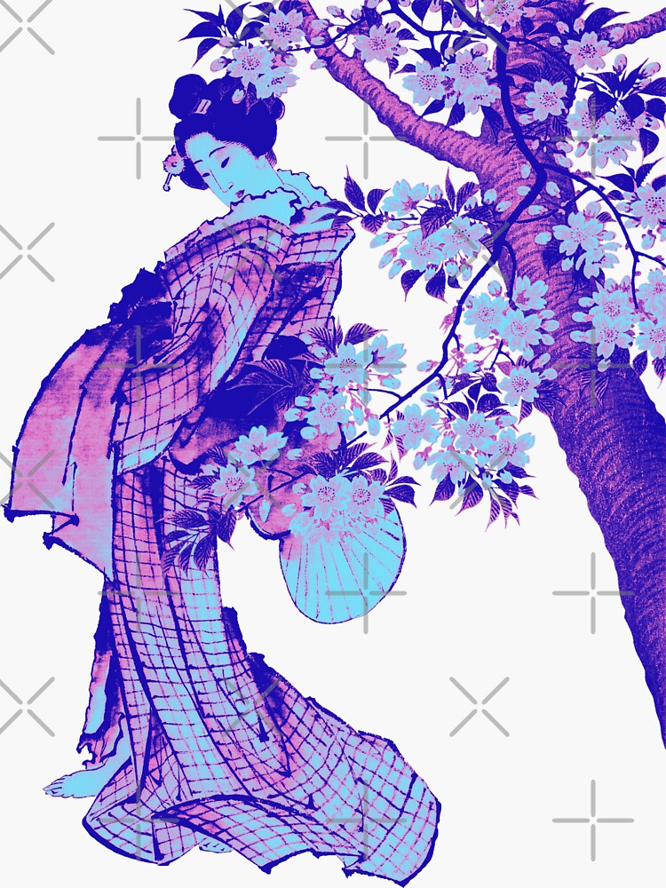 "Geisha neon, oiran, maiko, traditional geisha" Sticker by shodark ...