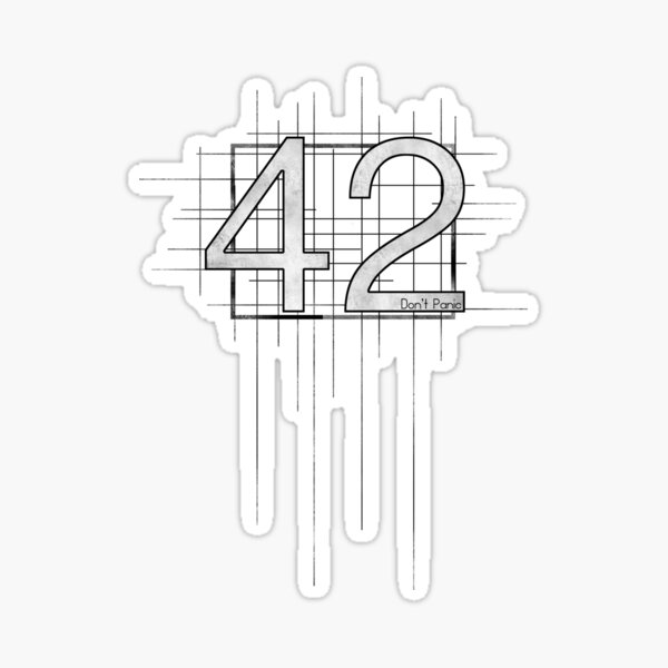 "Hitchhiker's Guide to the Galaxy - 42" Sticker by pixelspin | Redbubble