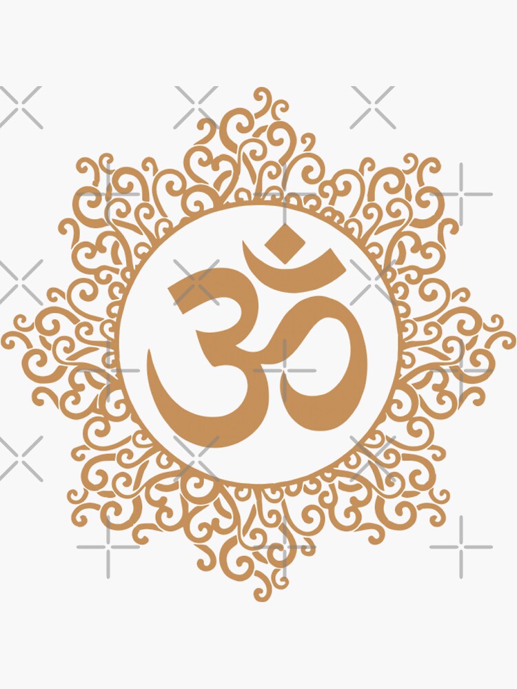 Pegatina «Logotipo de Om, logotipo de Om Yoga, símbolo espiritual de OM ...
