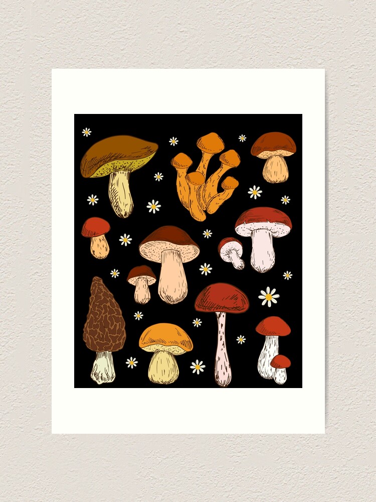 "Mushroom Daisy Cottagecore Aesthetic Witchy Mycology Vintage - Trippy ...