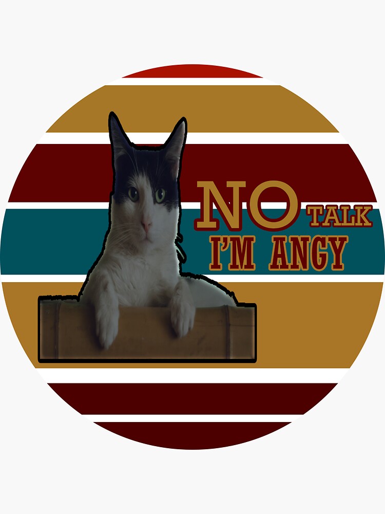 "NO TALK IM ANGY, ANGY CAT DESIGN" Sticker for Sale by SUPERMED | Redbubble