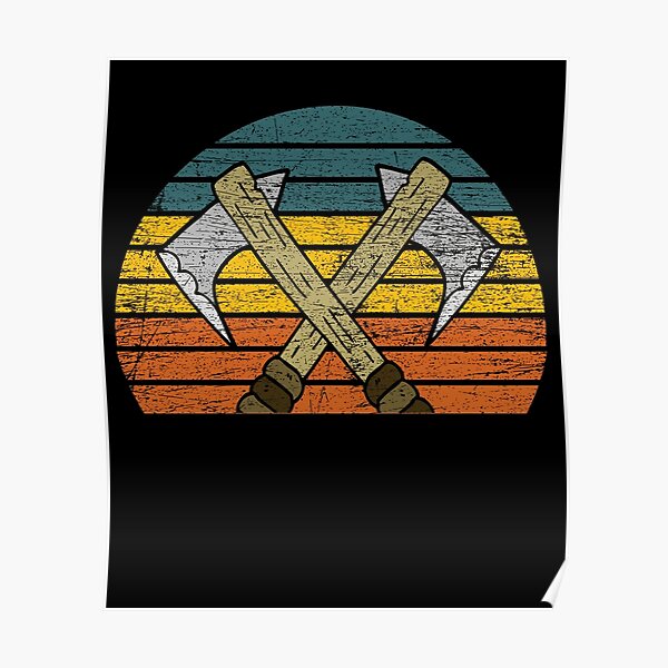 "retro Axe throwing champion, funny axe thrower " Poster for Sale by ...