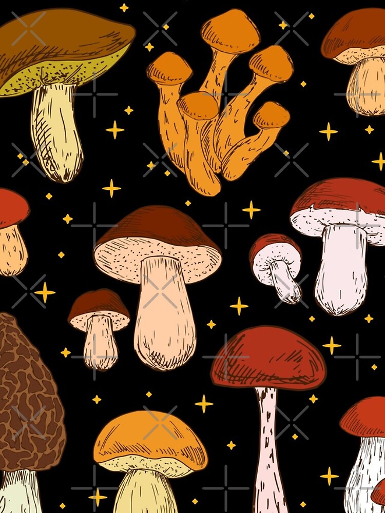 "Mushroom Stars Cottagecore Aesthetic Tarot Mycology Vintage - Trippy ...