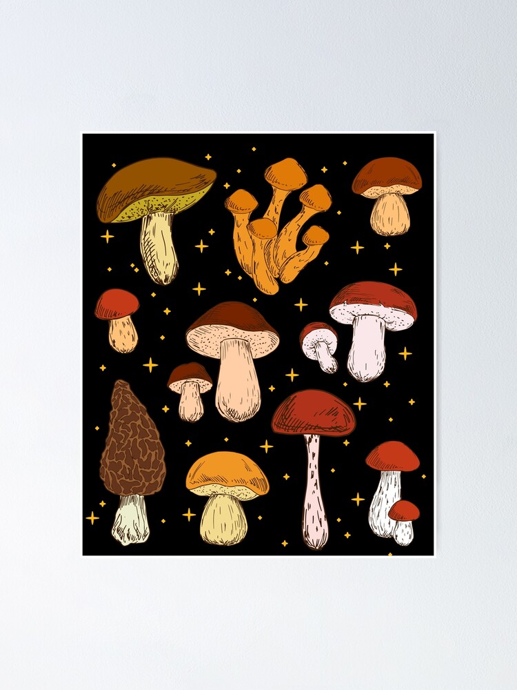 "Mushroom Stars Cottagecore Aesthetic Tarot Mycology Vintage - Trippy ...