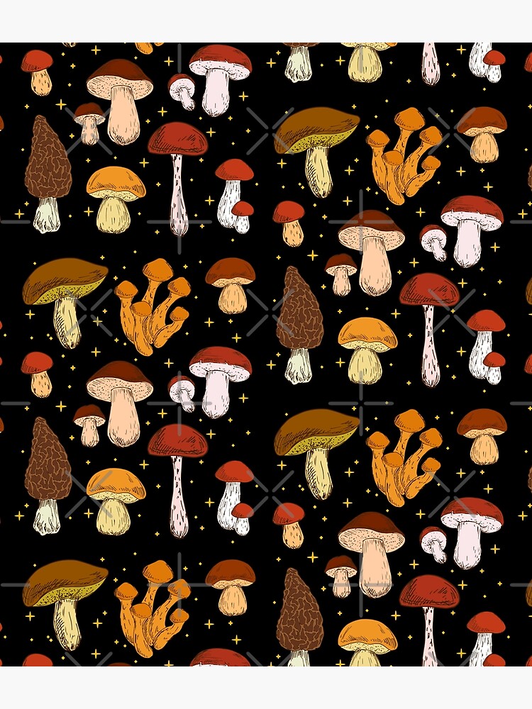 "Mushroom Stars Cottagecore Aesthetic Tarot Mycology Vintage - Trippy ...