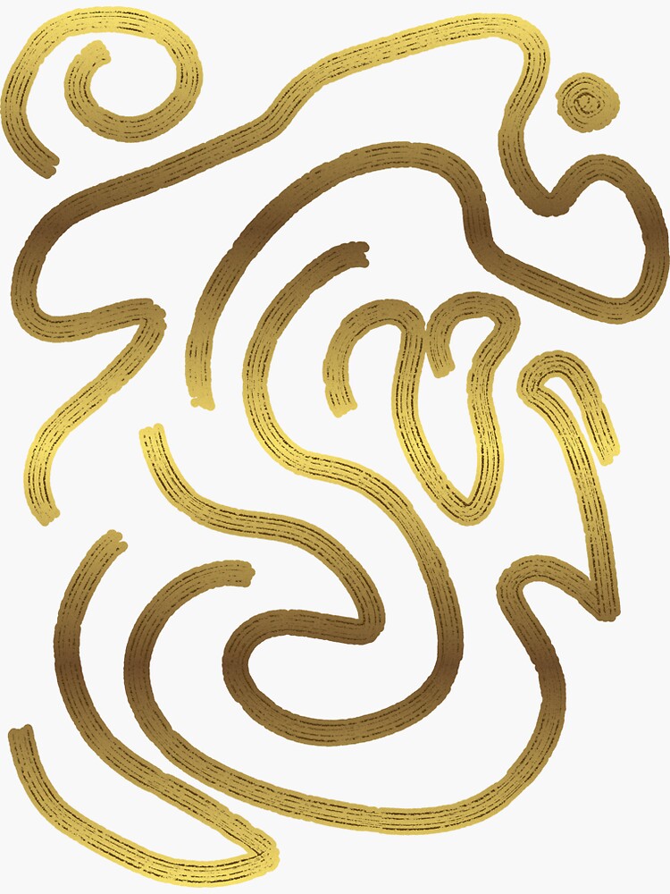 "Abstract Gold Line Art" Sticker for Sale by AOCreativeProd | Redbubble