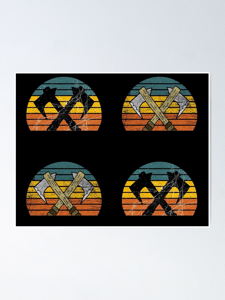 "Vintage Axe throwing champion, funny axe thrower packs" Poster by Just ...