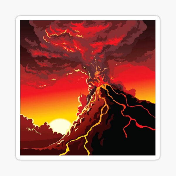"Volcano " Sticker for Sale by JandFShop1 | Redbubble