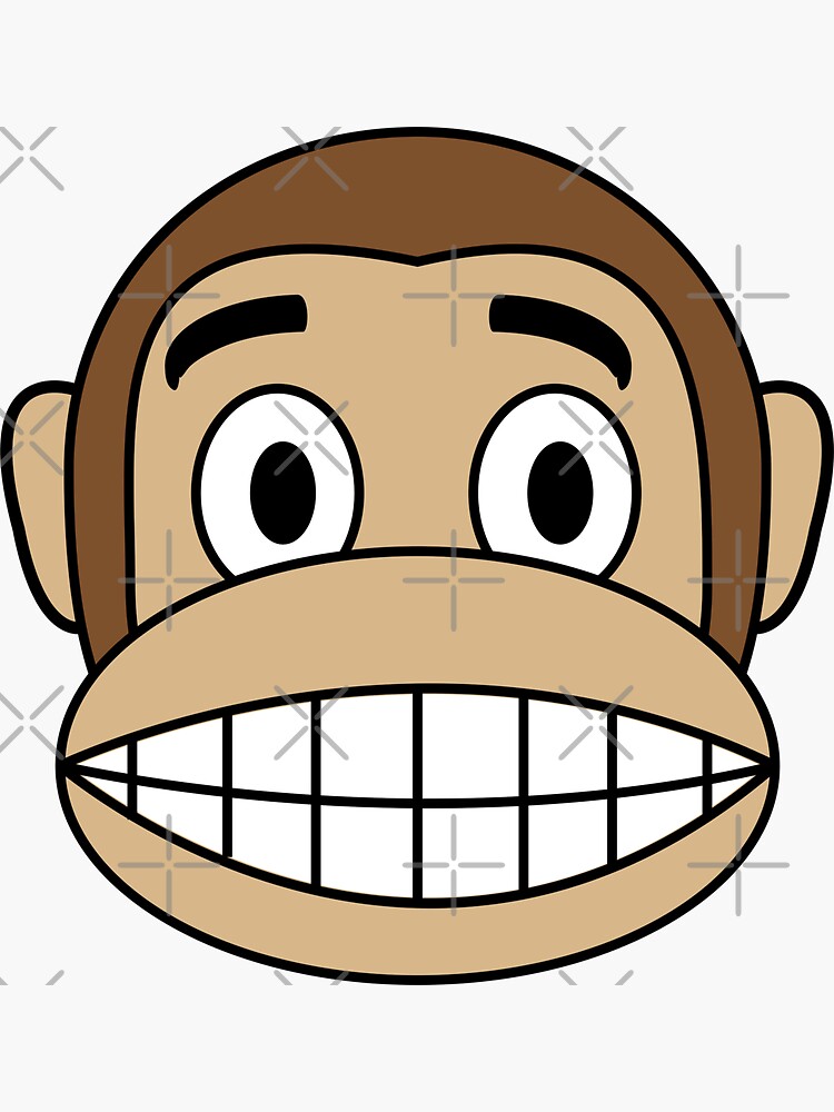 "Monkey funny face" Sticker for Sale by Ram94 | Redbubble
