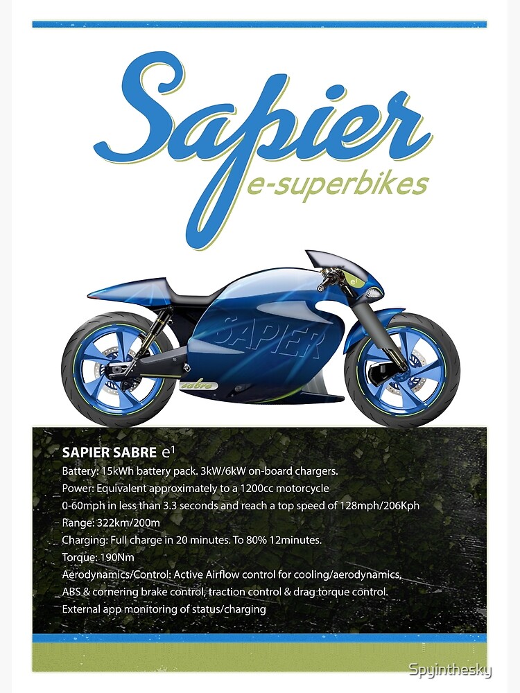 "Sapier Electric Super Bike" Poster by Spyinthesky | Redbubble