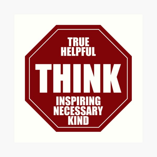 "Red think sign recovery quotes" Art Print for Sale by yarddog66 ...