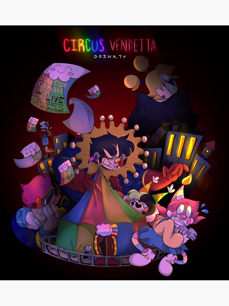 "CIRCUS VENDETTA MOCK POSTER" Sticker by kirbycult | Redbubble