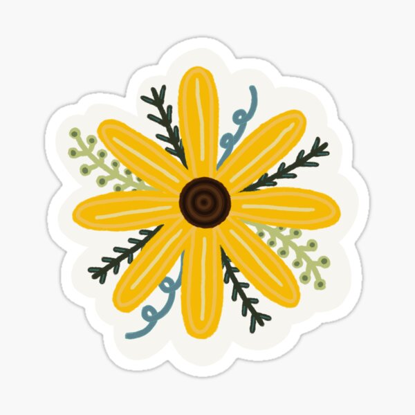 "yellow flower" Sticker for Sale by lordoftheleafs | Redbubble