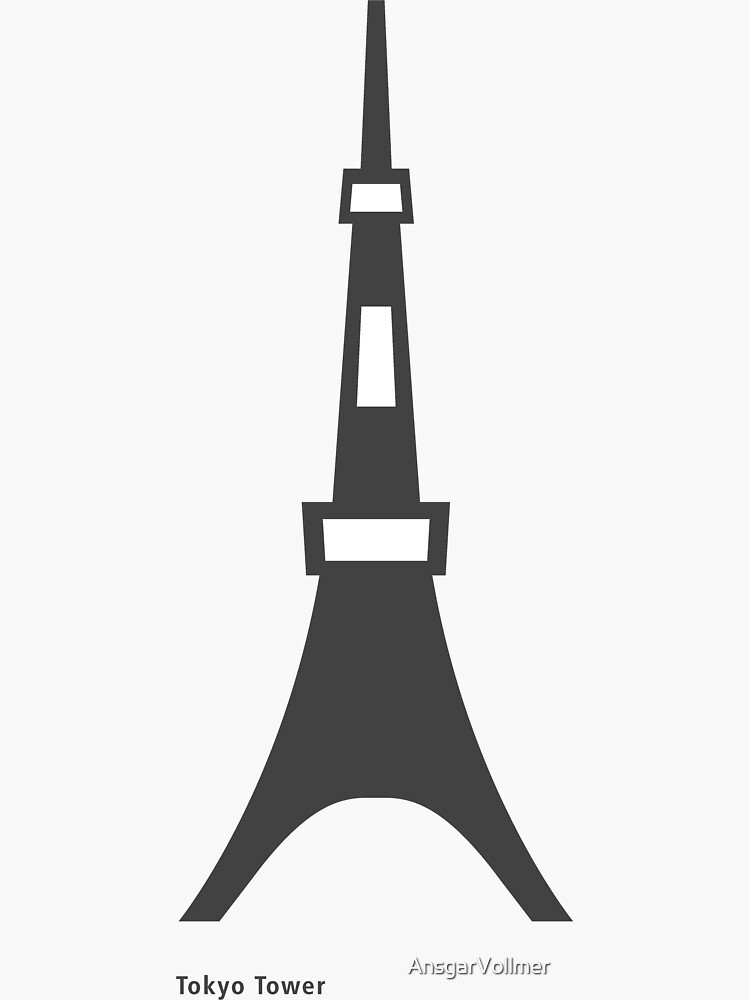 "Tokyo Tower Landmark Icon" Sticker by AnsgarVollmer | Redbubble
