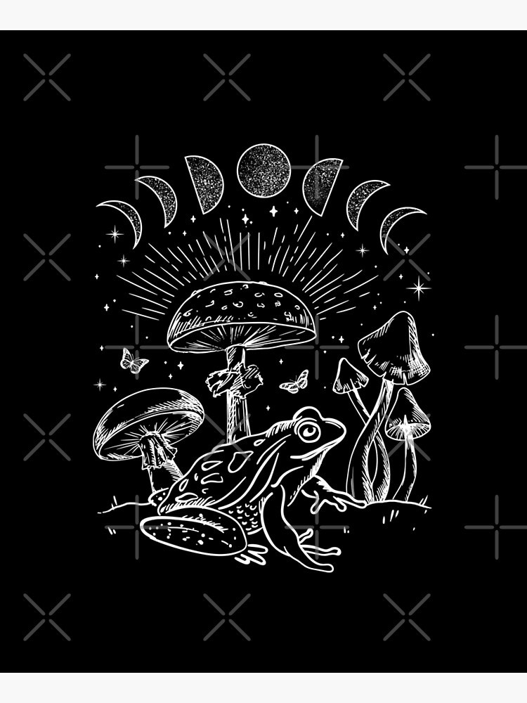 "Frog Under Mushroom Dark Academia Cottagecore Aesthetic Goth Mystical ...