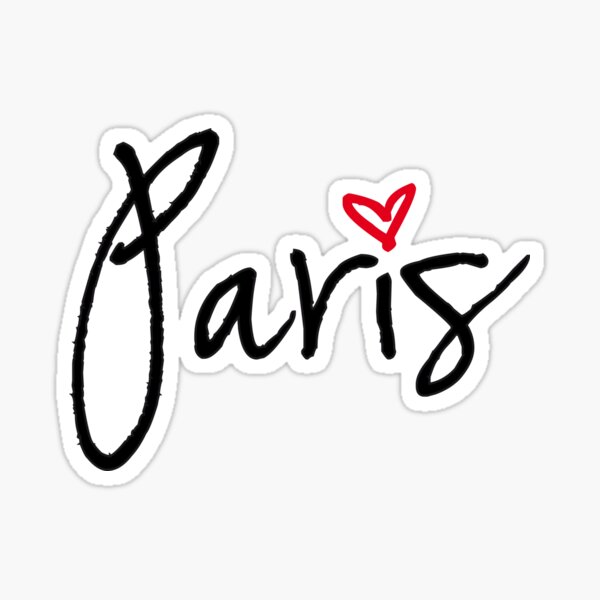 "Paris with red heart" Sticker by beakraus | Redbubble
