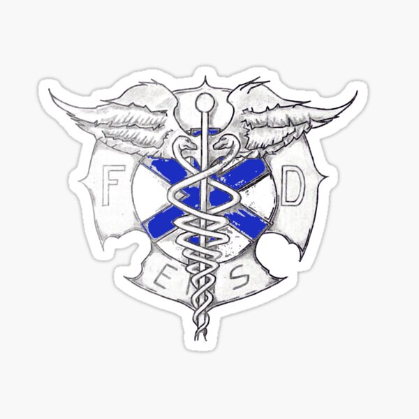 "Weathered EMS+FD" Sticker for Sale by cvavrek | Redbubble