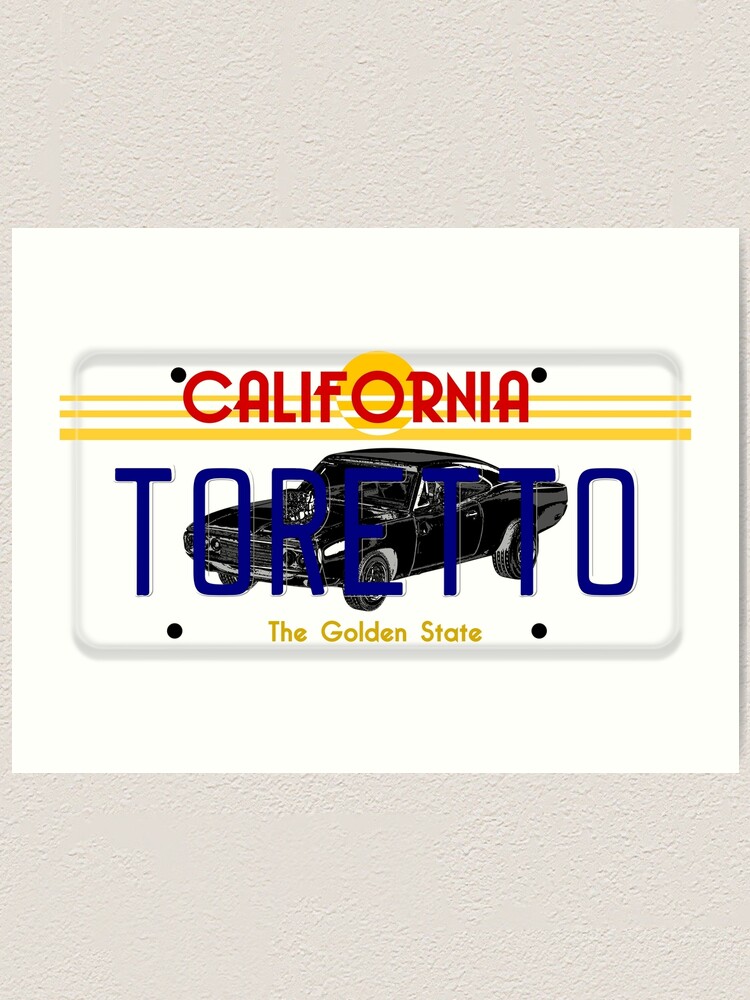 "The Fast And The Furious Toretto Licence Plate Number Plate" Art Print ...