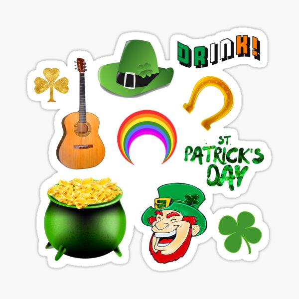 "Saint Patrick's Day Custom Stickers VSCO Aesthetic SET" Sticker for ...