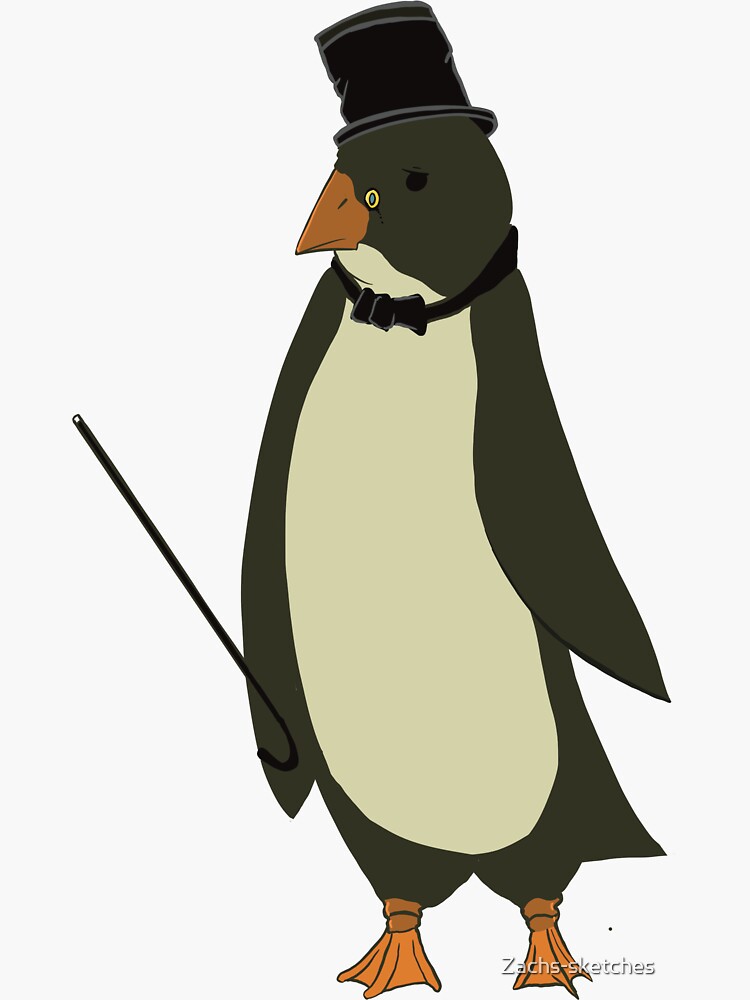 "Classy penguin " Sticker by Zachs-sketches | Redbubble