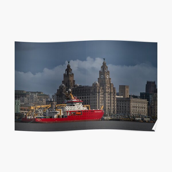 "RRS Sir David Attenborough and the Liverbirds" Poster for Sale by ...