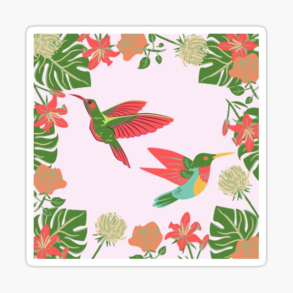 "Hummingbirds" Sticker for Sale by BlackWhiteTs | Redbubble