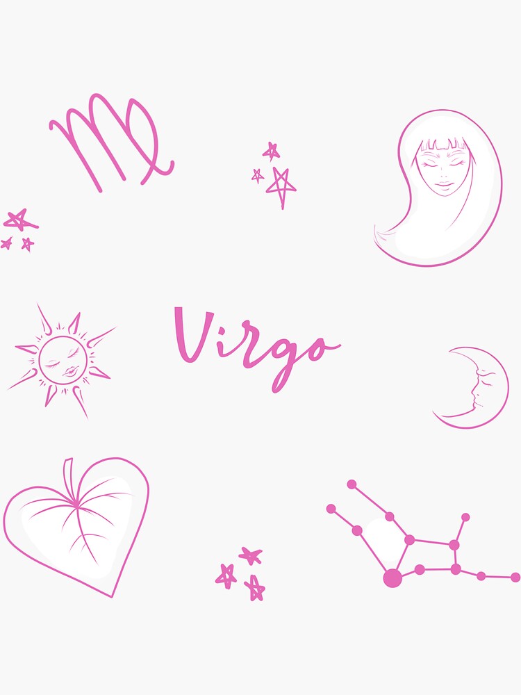 "Bubblegum Pink, Virgo, Zodiac Sticker Set" Sticker for Sale by ...