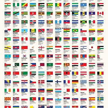 "The World's Flags by Continent" Art Board Print for Sale by Justin ...