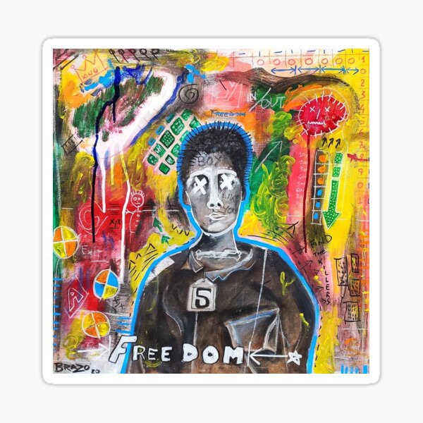 "Freedom - produced and sold by Brazo" Sticker by brazoart | Redbubble