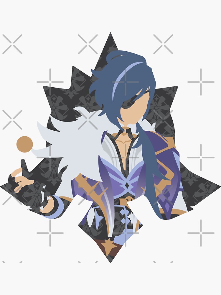 "Genshin Impact Kaeya Minimalism" Sticker for Sale by LonelyPolygon ...