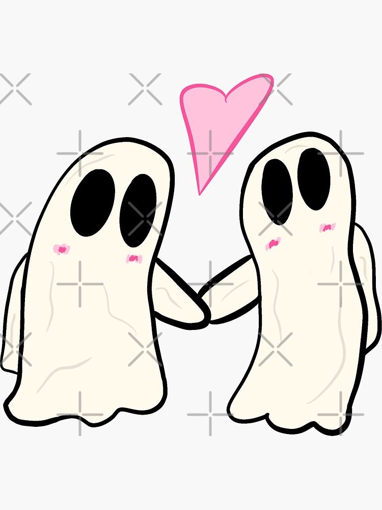 "Cute Ghosts Holding Hands" Sticker for Sale by grimly59 | Redbubble