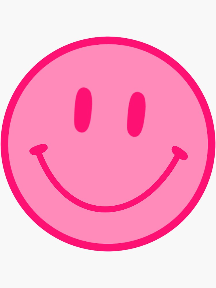 "Smiley Face (pink)" Sticker by atrot2002 | Redbubble