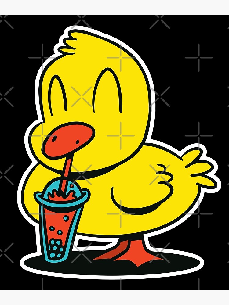 "Cute Duck Drinking Ice Tea" Poster by infleims | Redbubble