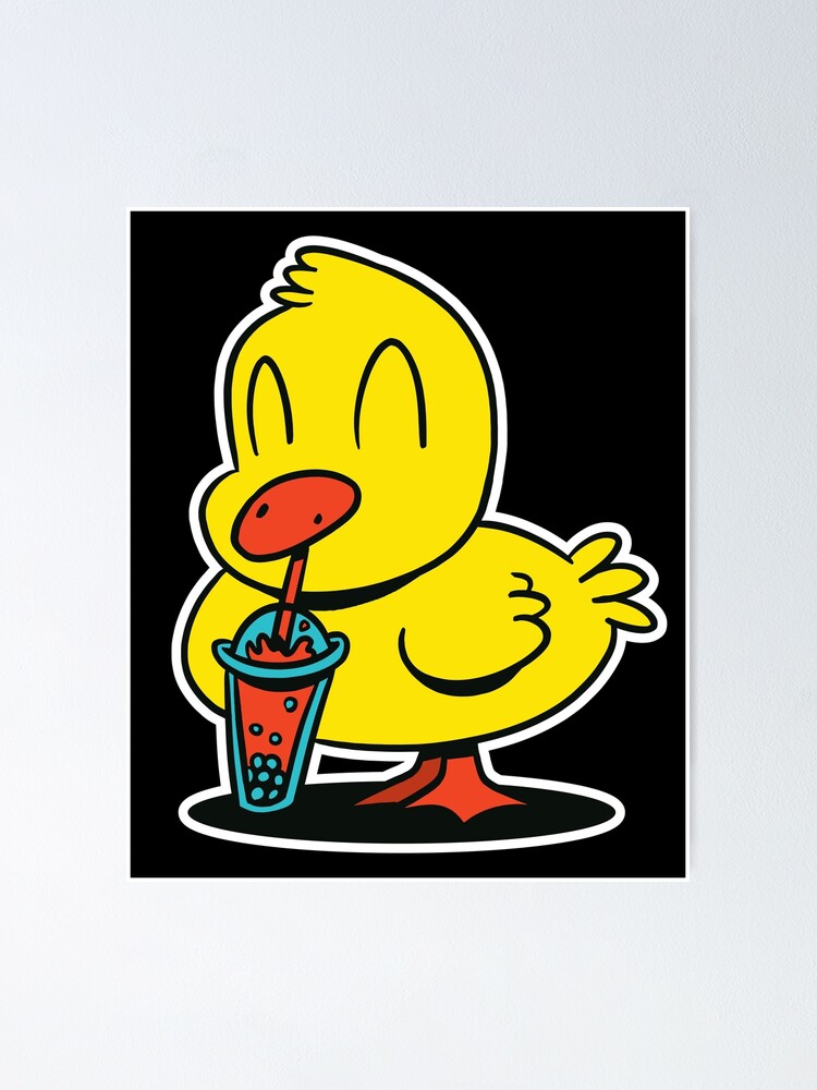 "Cute Duck Drinking Ice Tea" Poster by infleims | Redbubble