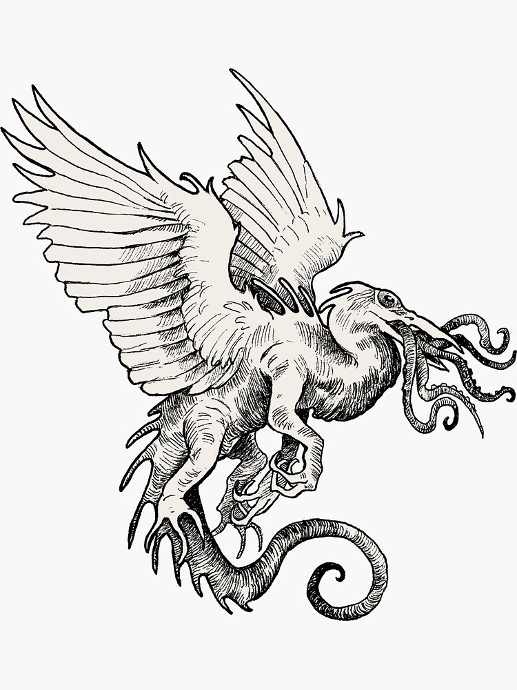 "Snallygaster" Sticker for Sale by Ronja-L-art | Redbubble