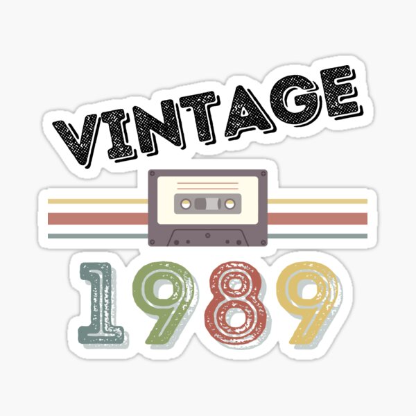 "Vintage 1989" Sticker for Sale by Vintage809000s | Redbubble