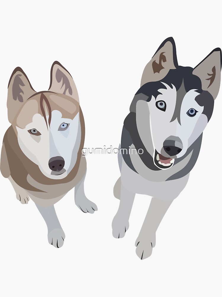 "Huskies " Sticker for Sale by gumidomino | Redbubble