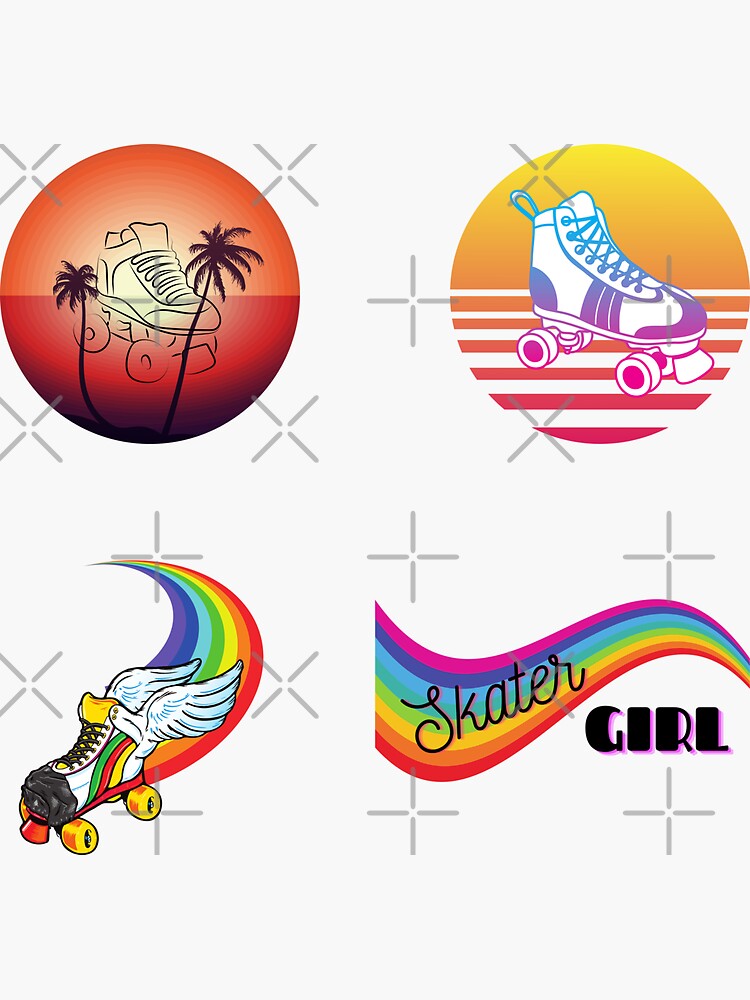 "Roller Skating Sticker Pack" Sticker by PatBenjanis | Redbubble