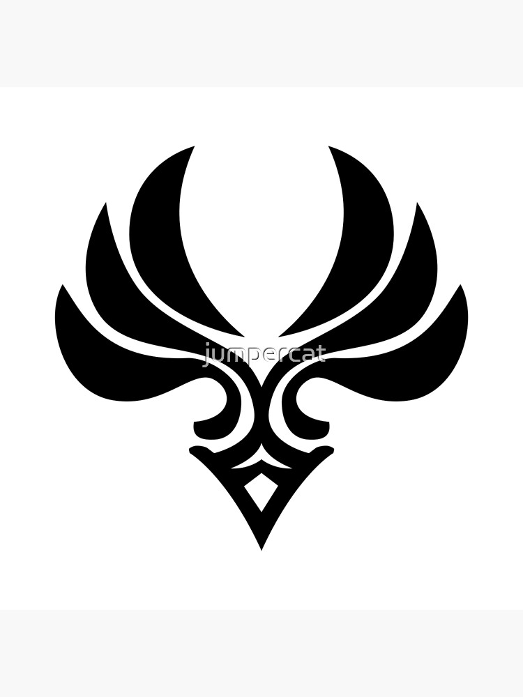 Impression photo « Genshin Impact - Symbole Anemo Black », par jumpercat | Redbubble