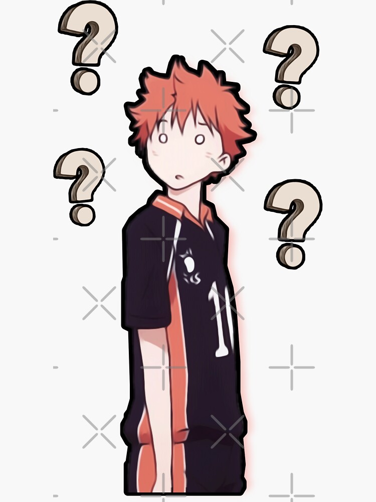 "HAIKYUU – hinata shoyo confused face" Sticker by aestanip | Redbubble