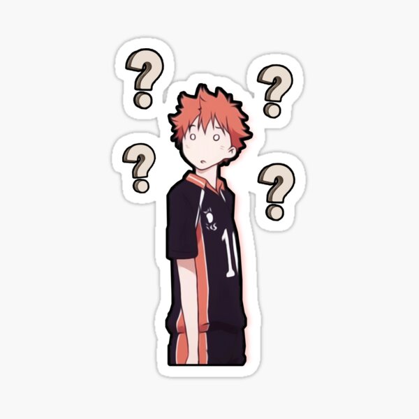 "HAIKYUU – hinata shoyo confused face" Sticker by aestanip | Redbubble