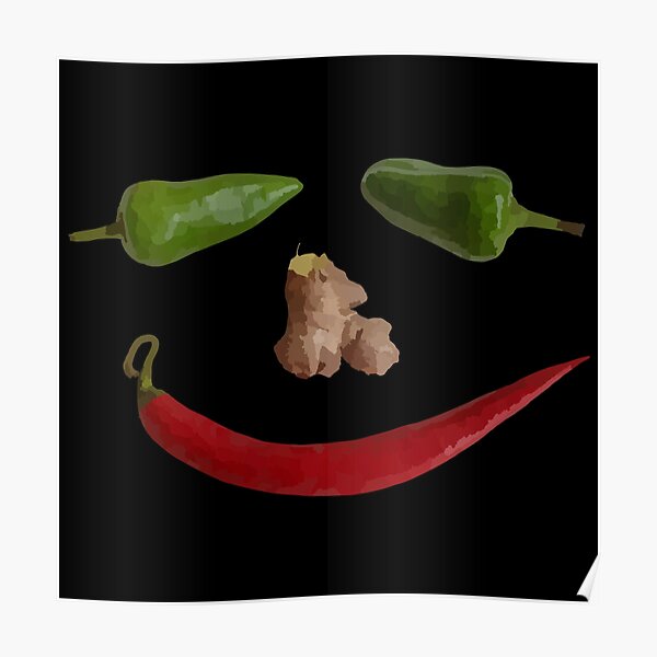 "chili face" Poster for Sale by Valentina-V | Redbubble
