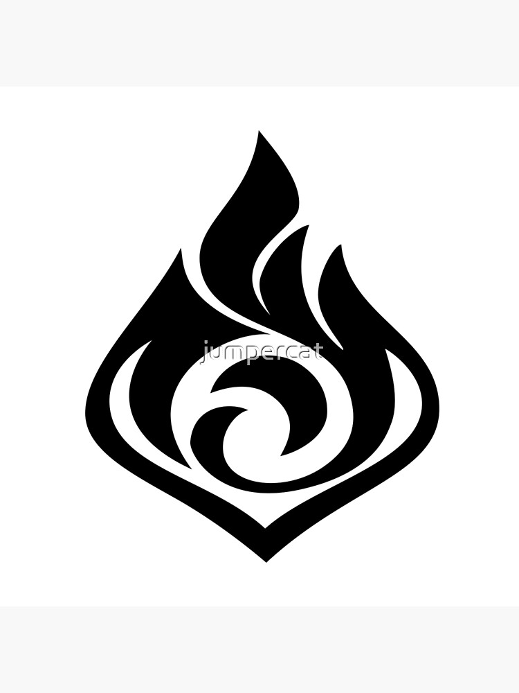 "Genshin Impact - Pyro Black Symbol" Poster von jumpercat | Redbubble