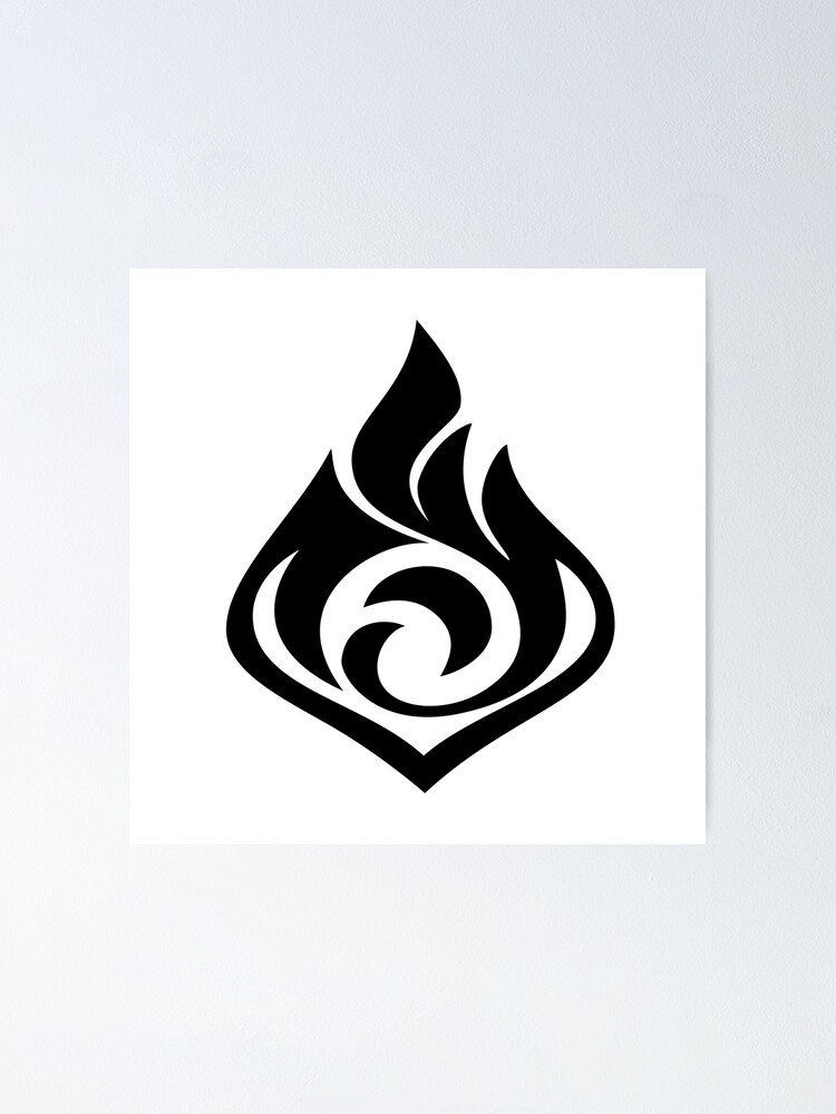"Genshin Impact - Pyro Black Symbol" Poster von jumpercat | Redbubble