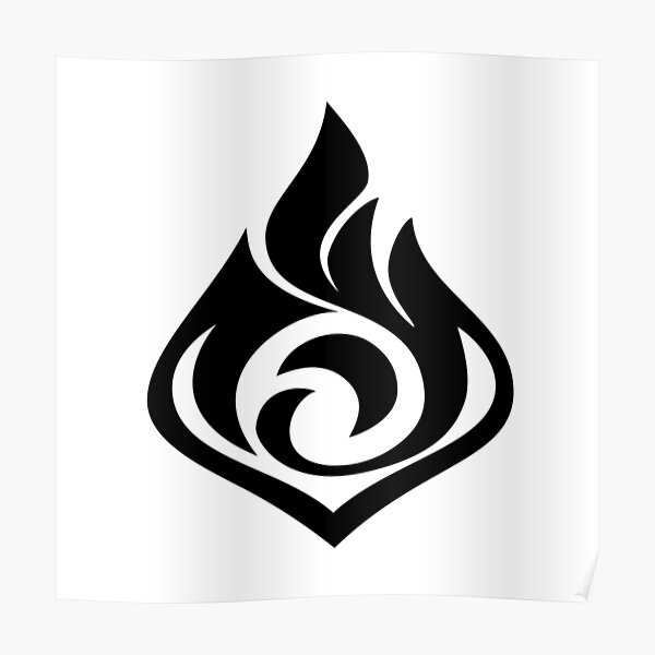"Genshin Impact - Pyro Black Symbol" Poster von jumpercat | Redbubble