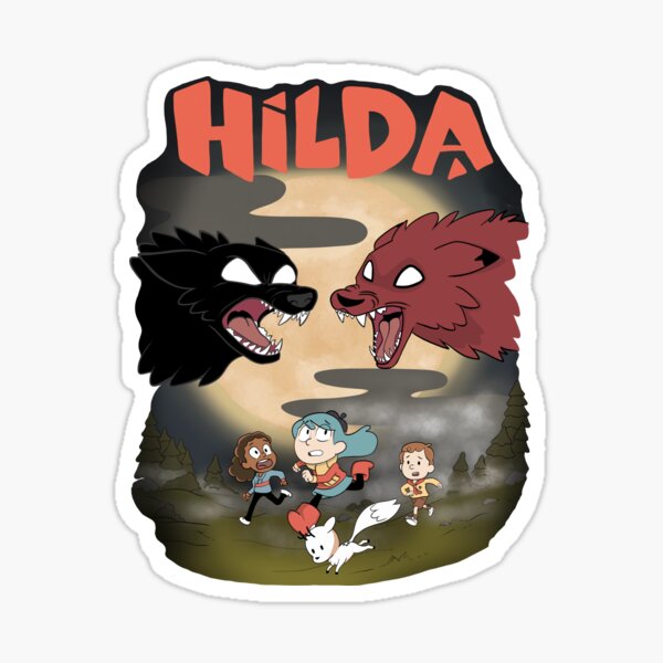 "Hilda full moon" Sticker by Zandruziuz | Redbubble